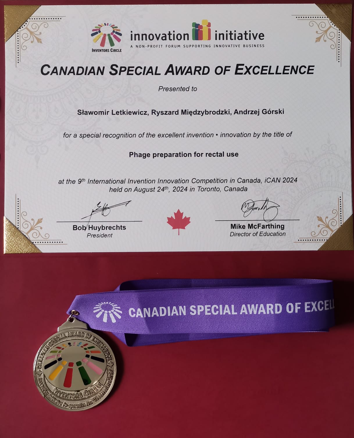 Canadian Special Award Of Excellence for Hirszfeld Institute from ...